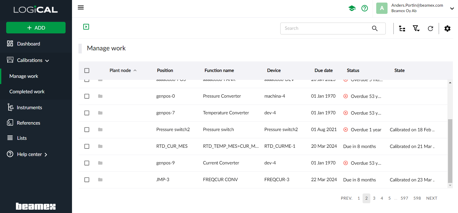 Manage work | LOGiCAL Help