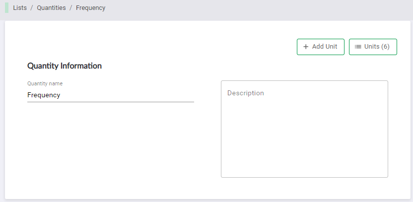 Quantities and units | LOGiCAL Help
