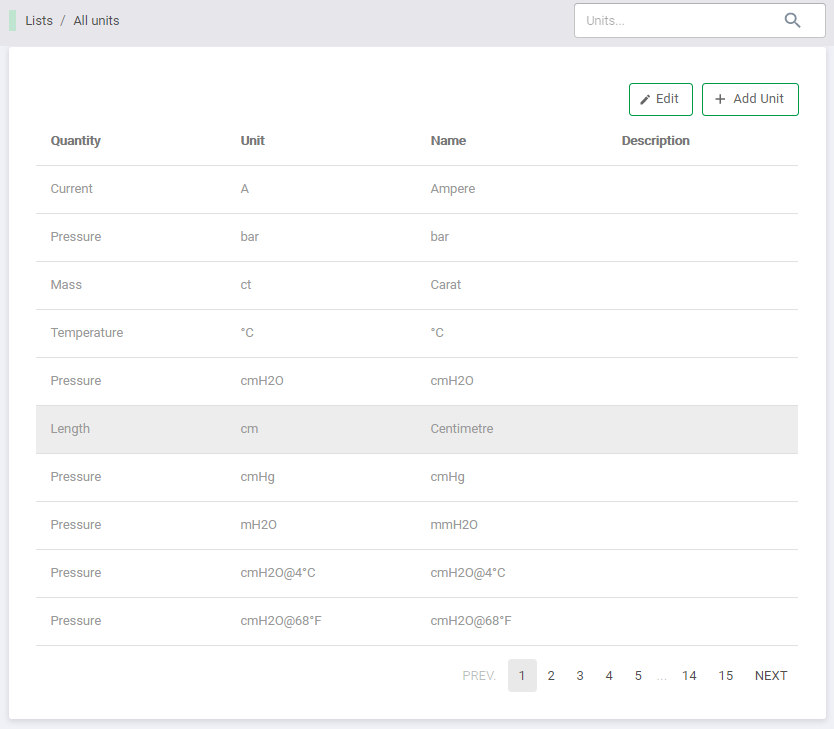 Units | LOGiCAL Help